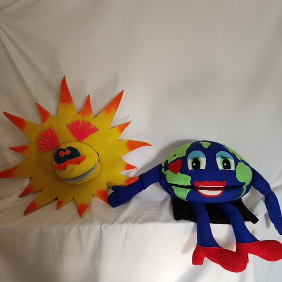 Toys | Lot Of 2 Handmade Puppets Sun And Earth Globe Sunshine Science ...